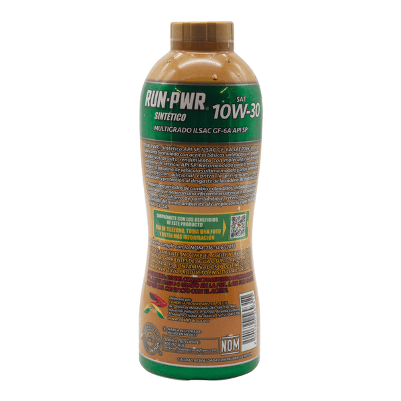 Aceite Para Motor Roshfrans RUN-PWR Sintético SAE 10W-30 150 950 ml 1 ... Aceite Para Motor Roshfrans RUN-PWR Sintético SAE 10W-30 150 950 ml 1 ...