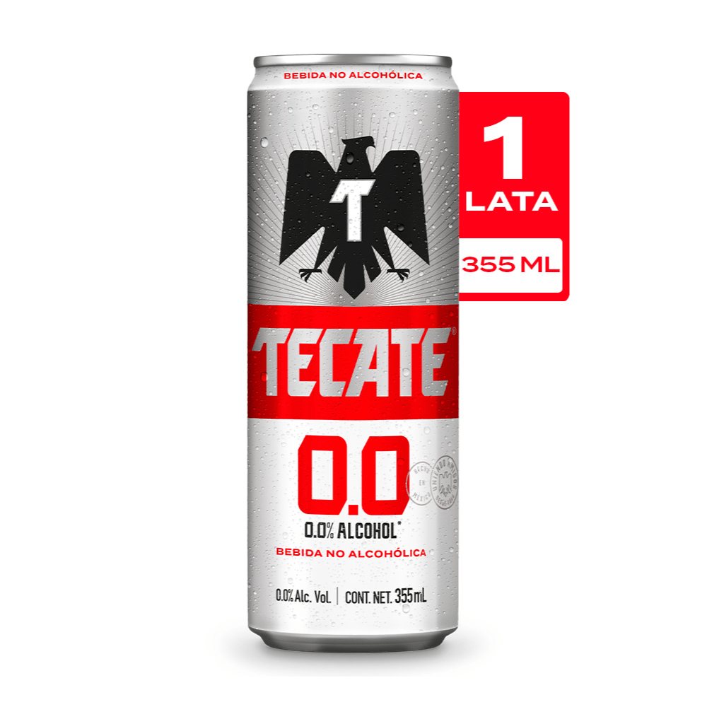 Cerveza Tecate 0.0 sin alcohol de Lata 355 ml - H-E-B México