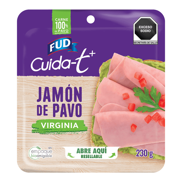 Fud Cuida-t Jamón de Pavo Virginia 230 g - H-E-B México