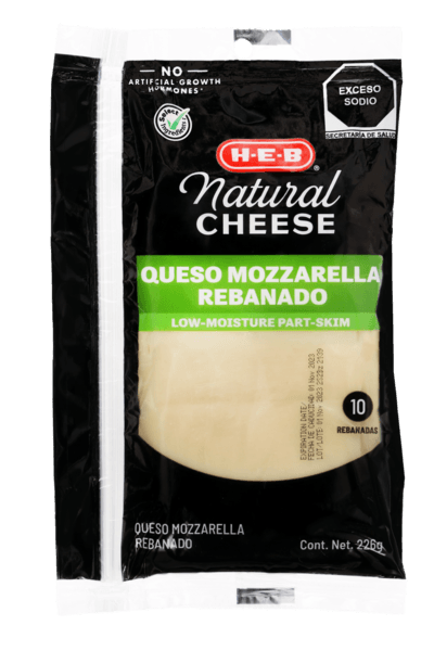 HEB Queso Mozzarella Rebanado 226 g - H-E-B México