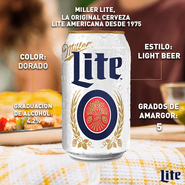 Miller Lite Cerveza Light 12 Pack Lata 355 Ml - Mi Tienda del Ahorro