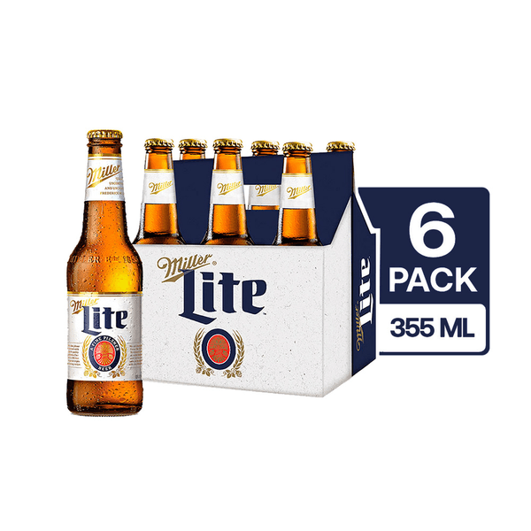 Miller Lite Cerveza Light 6 Pack Botella 355 Ml - H-E-B México