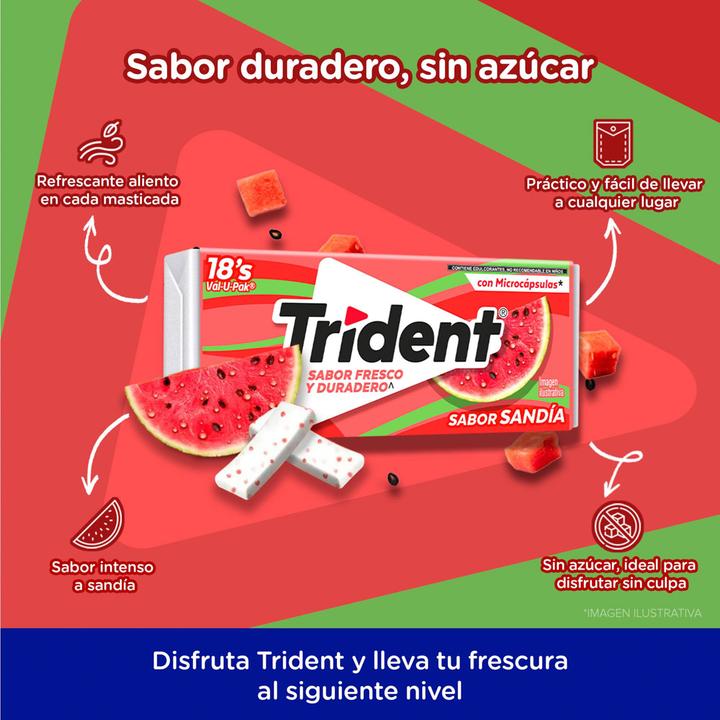 Trident Goma de Mascar Sandía 31 g - Mi Tienda del Ahorro