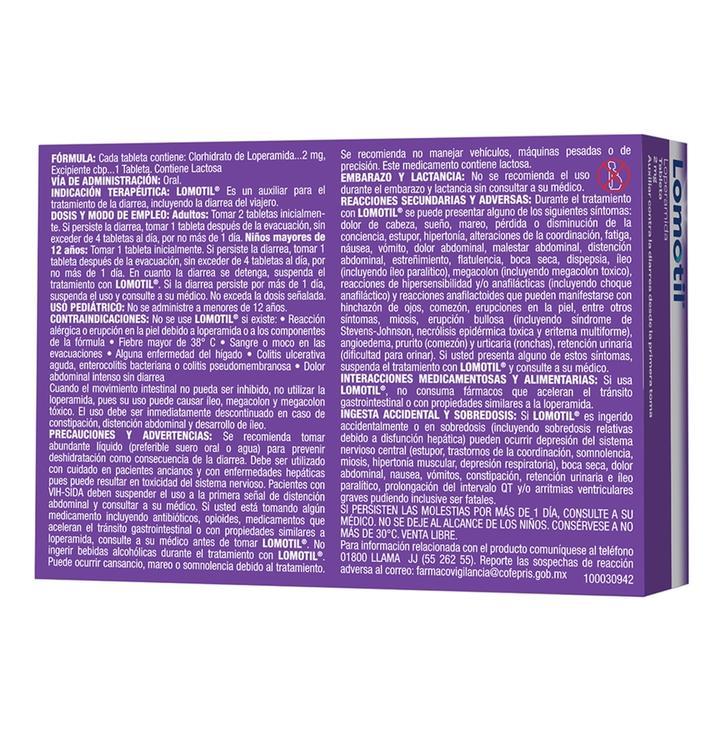 Lomotil Antidiarréico Tabletas 2mg 8 Pz - H-E-B México