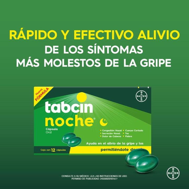 Bayer Tabcin Noche Antigripal 250 Mg con 12 pz - Mi Tienda del Ahorro