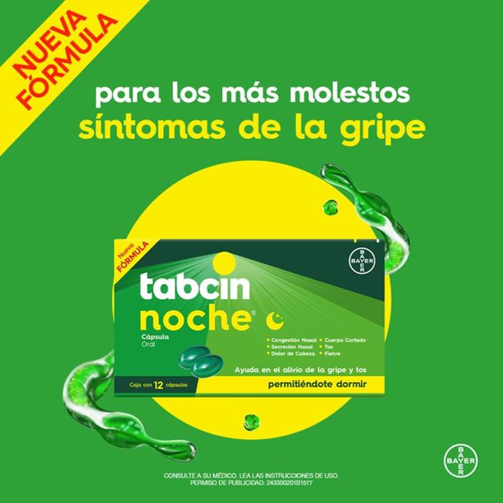 Bayer Tabcin Noche Antigripal 250 Mg con 12 pz - H-E-B México