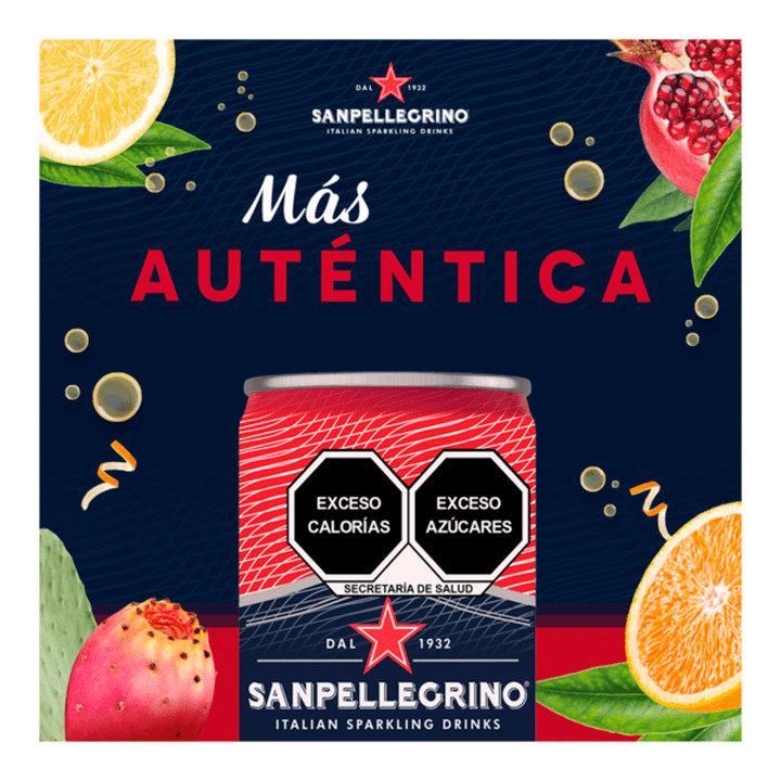 San Pellegrino Agua Mineral Naturali Aranciata Rossa Lata 330 ml - H-E-B México