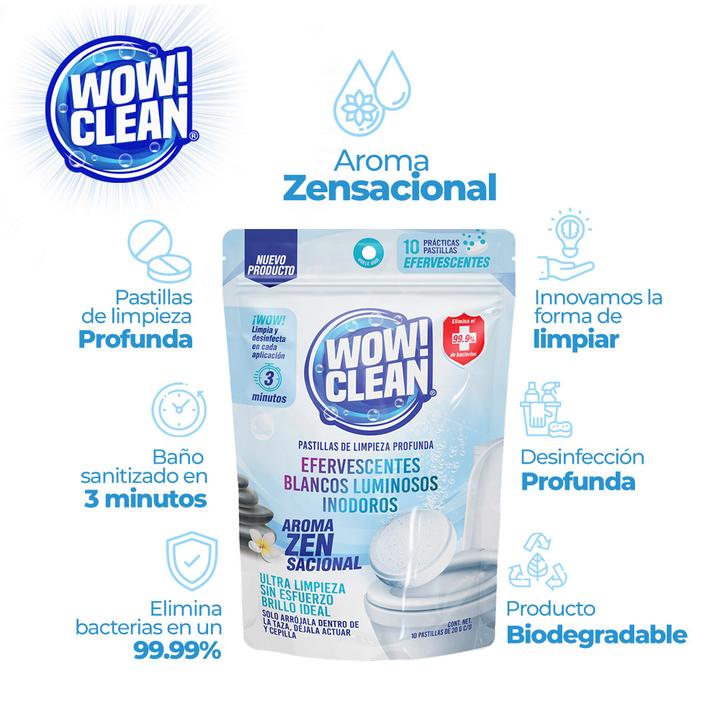 Wow Clean Pastilla Para Inodoro Zensacional 200 g - Mi Tienda del Ahorro
