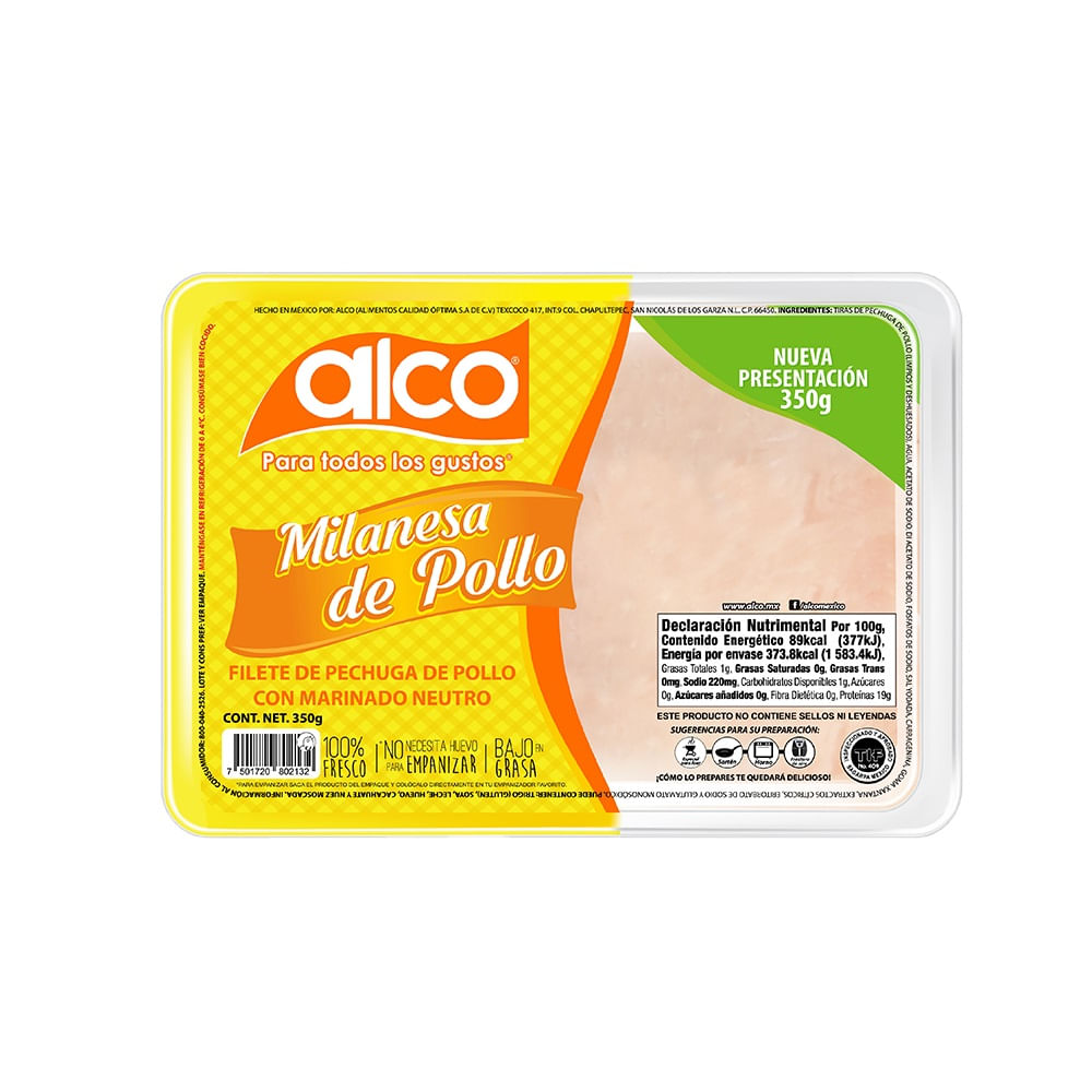 Alco Alco Milanesa de Pollo 350gr 1 Pz - H-E-B México