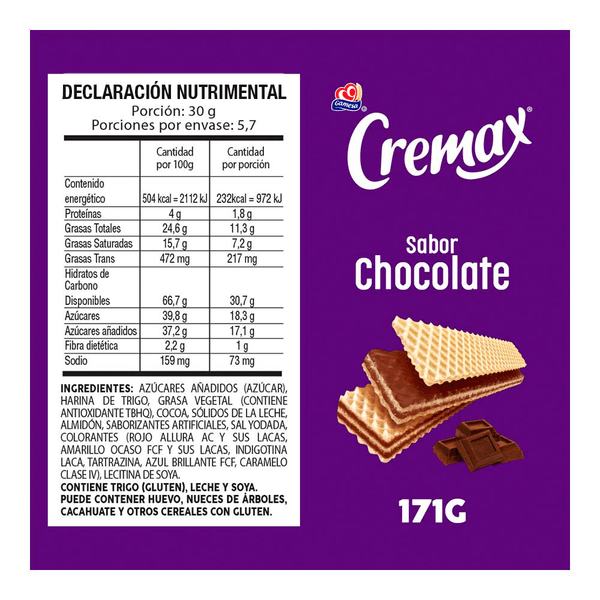 Gamesa Galletas Cremax Sabor Chocolate 171 g - H-E-B México