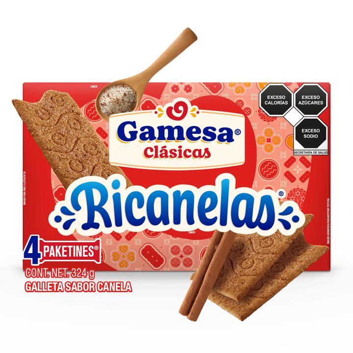 Gamesa Galletas Ricanelas Canela 4 paketines 452 g - H-E-B México