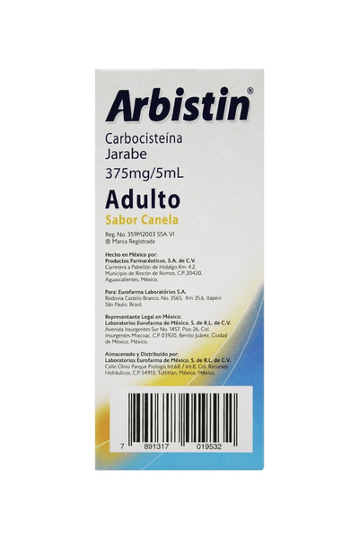 Eurofarma Arbistin Adulto 7.5 G Jarabe 150 Ml - H-E-B México