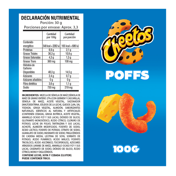 Sabritas Cheetos Poffs con Queso 100 g - Mi Tienda del Ahorro