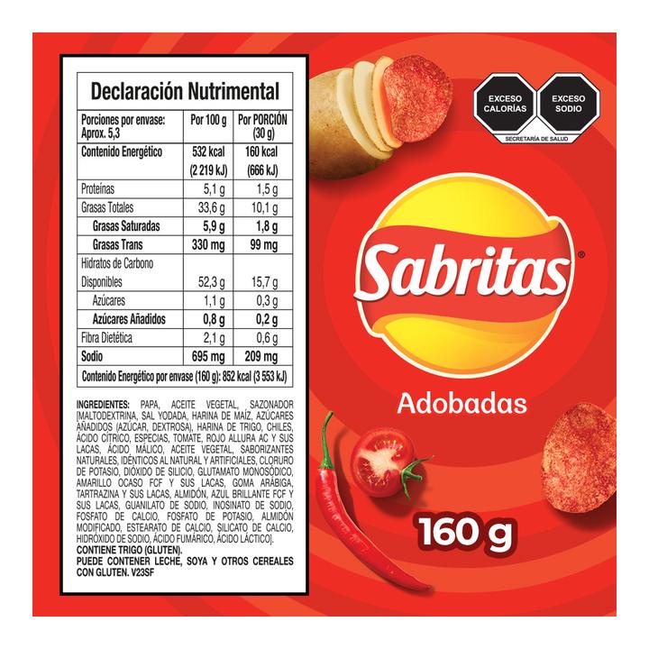 Sabritas Papas Adobadas 160 g - H-E-B México