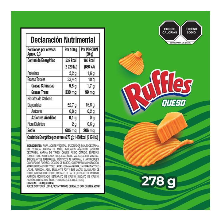 Sabritas Papas Fritas Queso Ruffles 290 g - H-E-B México