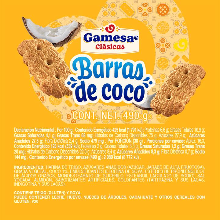 Gamesa Barras Clásicas de Coco 634 g - H-E-B México