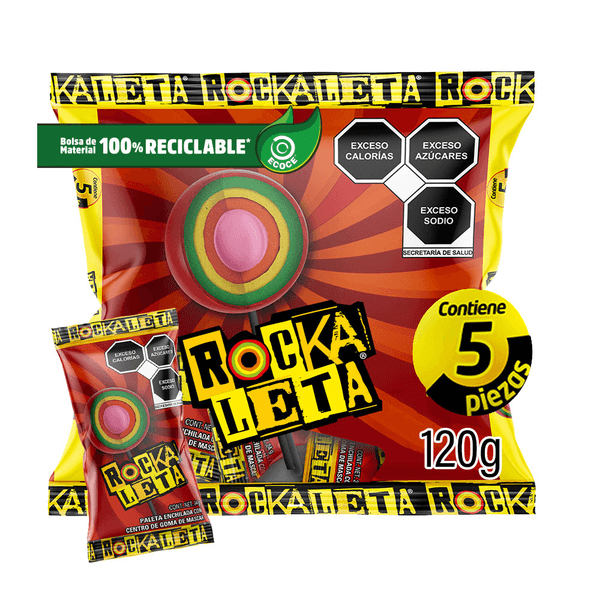 Rockaleta Paleta enchilada con centro de goma de mascar 120 g - H-E-B ...