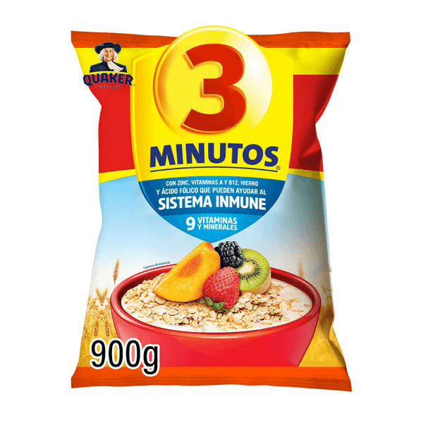 Quaker Avena y Sémola de Trigo Fortificada 3 Minutos 900 g - H-E-B México