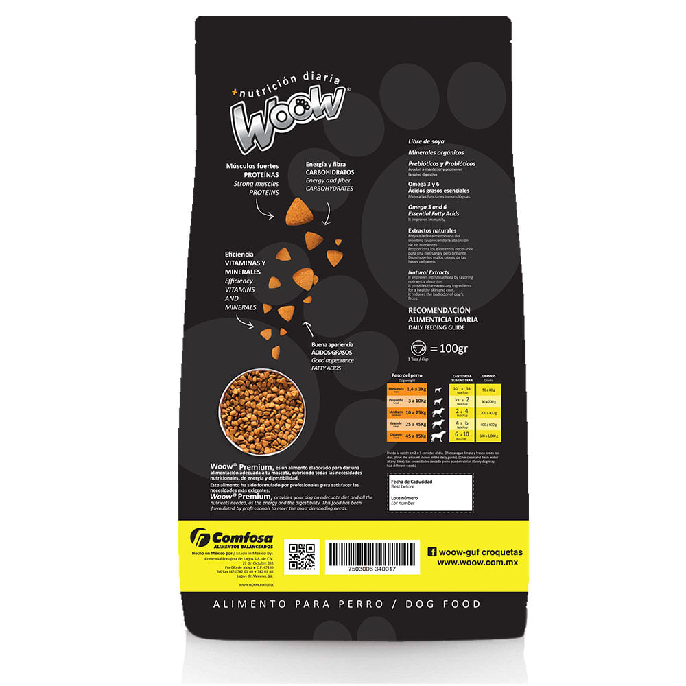ALIMENTO PARA PERROS PREMIUM 1KG WOOW WP1 - H-E-B México