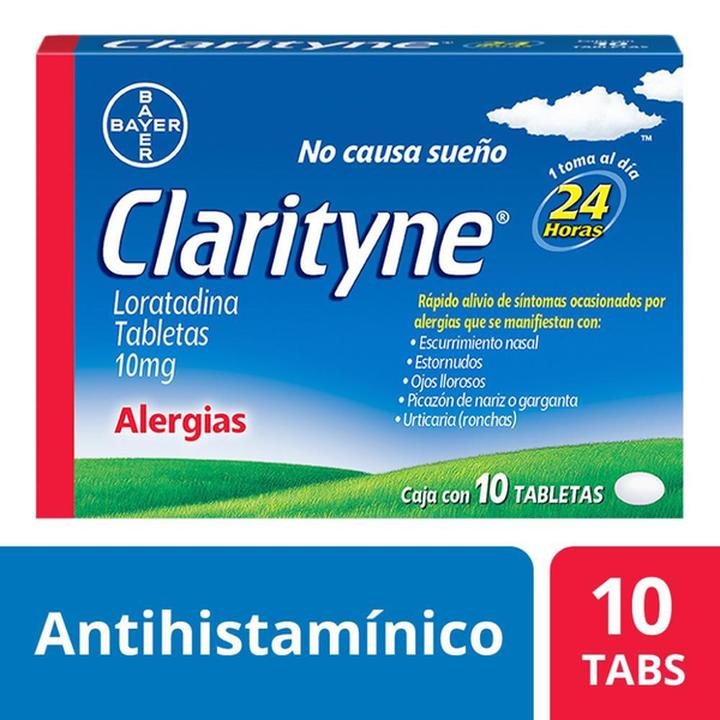 Clarityne Antialérgico Loratadina 10 mg con 10 Tabletas - H-E-B México