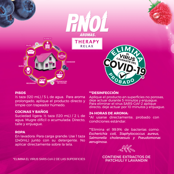 Pinol Limpiador Multiusos Therapy Relax 828 ml - Mi Tienda del Ahorro