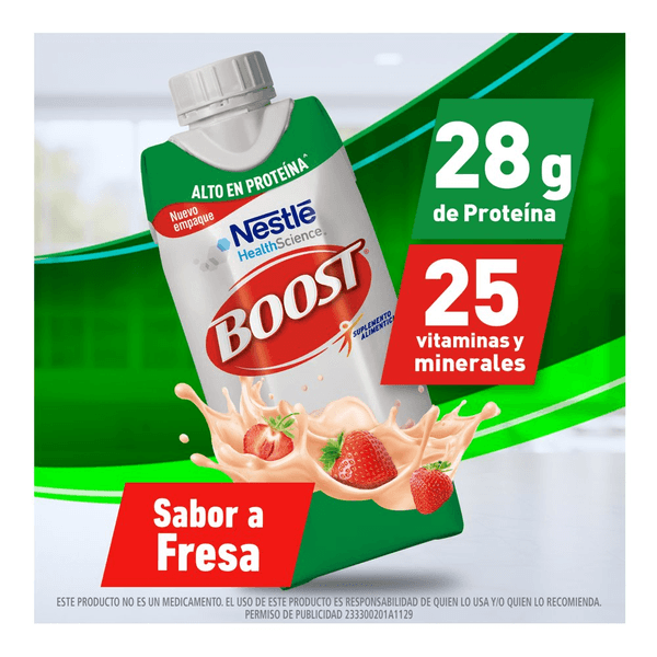 Boost Suplemento Alimenticio Alto en Proteína Sabor Fresa 330 ml - H-E ...