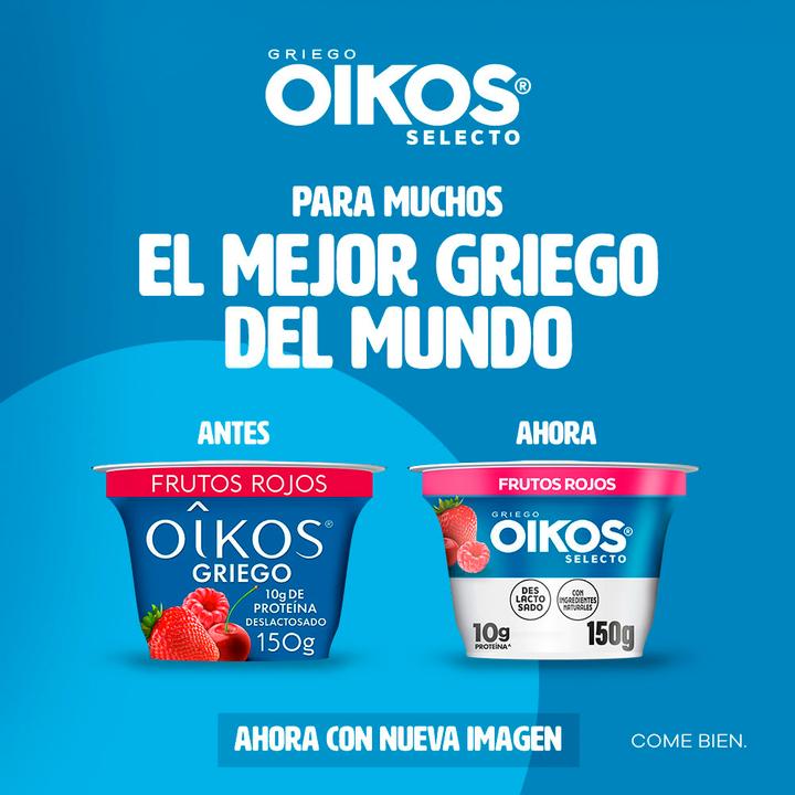 Yogurt Griego Oikos Frutos Rojos 150 g con 10 g de Proteína - H-E-B México