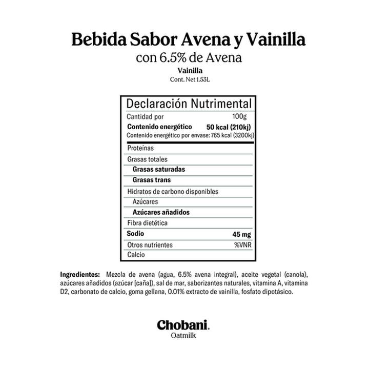 Chobani Leche de Avena Sabor Vainilla 1.53 L - H-E-B México