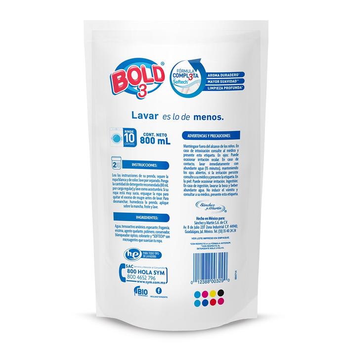 Bold Detergente Líquido Cariñitos de Mamá 800 Ml - H-E-B México