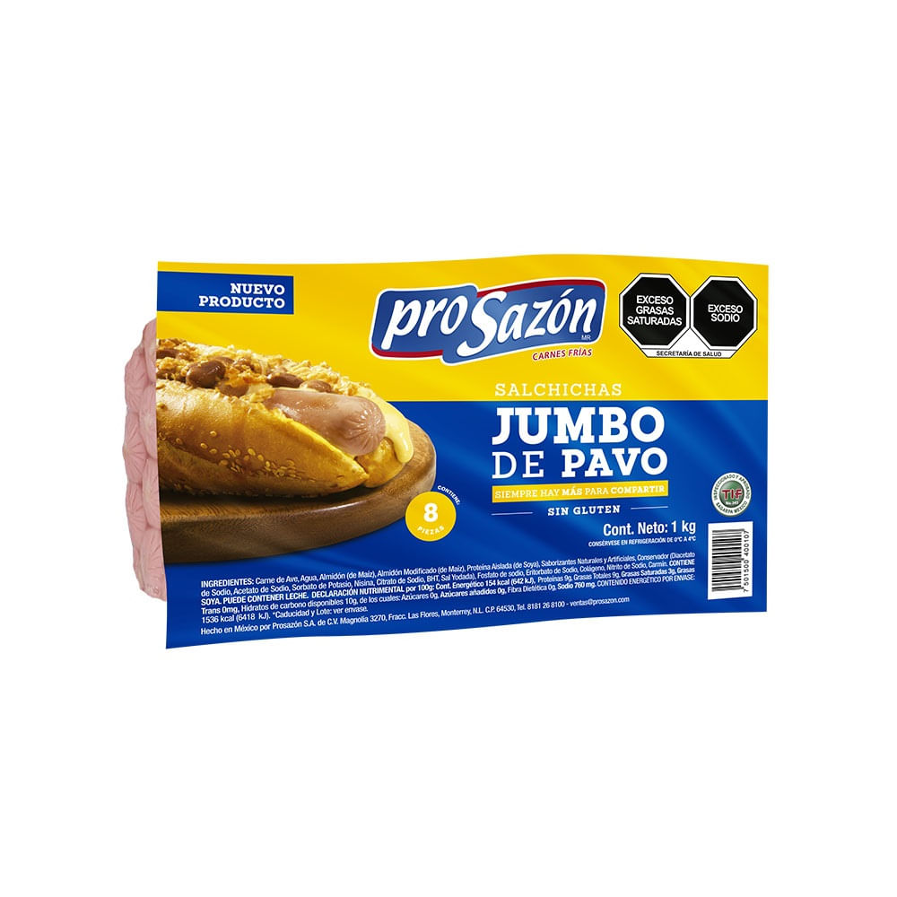 Prosazon Salchicha de Pavo Jumbo 1 kg - Mi Tienda del Ahorro