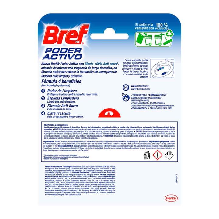 Canastilla Limpiadora Bref WC Poder Activo Brisa de Mar 50 g - H-E-B México