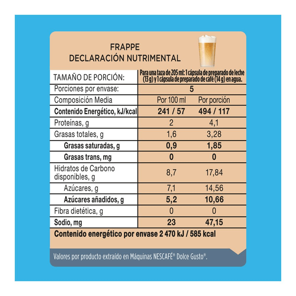 Café en cápsula Nescafé Dolce Gusto Capuchino Frappe 10 Cápsulas 135 g ...