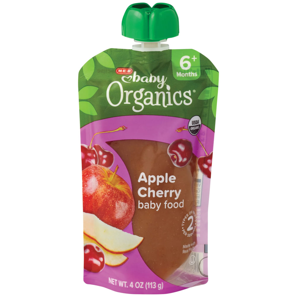 HEB Baby Papilla Organica Manzana Cereza 113 g - H-E-B México