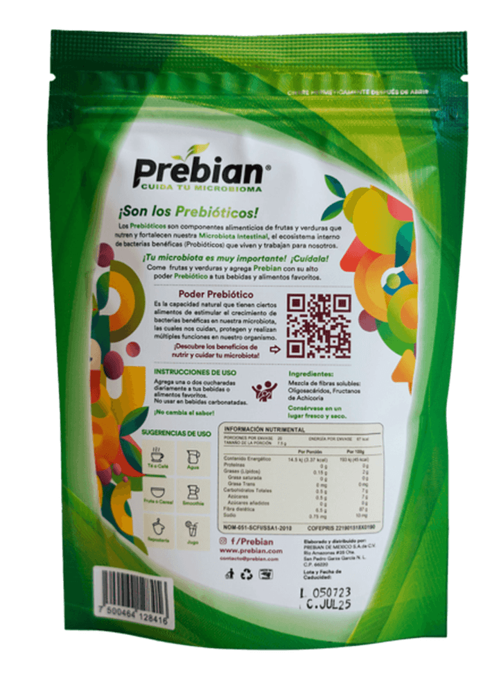 Prebian Bolsa Pouch de Prebioticos 150 g - H-E-B México