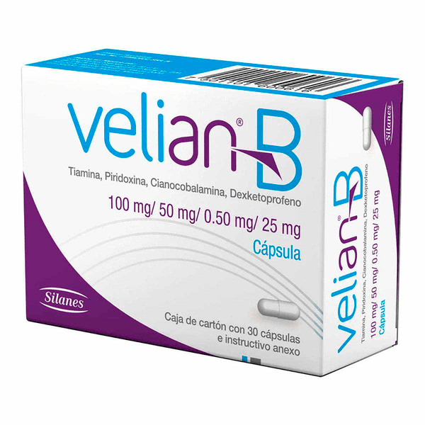 Silanes Velian B 100/50/0.50/25mg 30 Cap Tiamina/P - H-E-B México