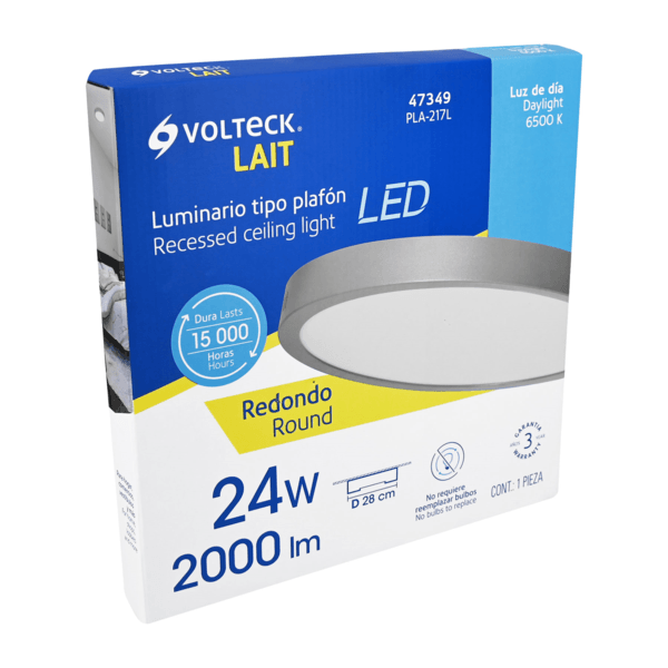 Volteck Lait Luminario Gris Led 24w Redondo Plafon - H-E-B México
