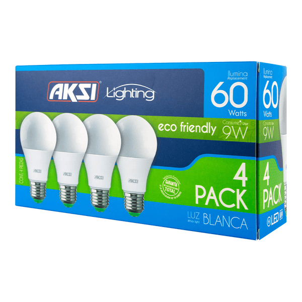Aksi Foco Led 4pack 9w Eco Luz Blanca 1 Pz - Mi Tienda del Ahorro