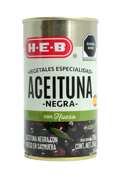 HEB Aceituna Negra con Hueso 350 g - H-E-B México