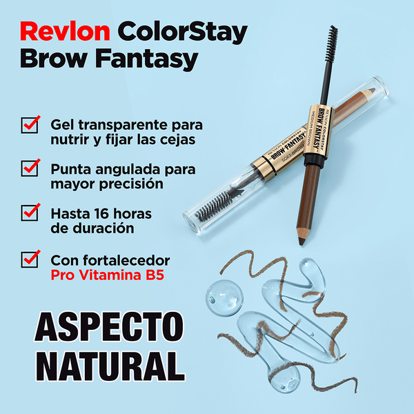 Lápiz y Gel para Cejas Revlon Colorstay Brow Fantasy Tono Dark Brown ...