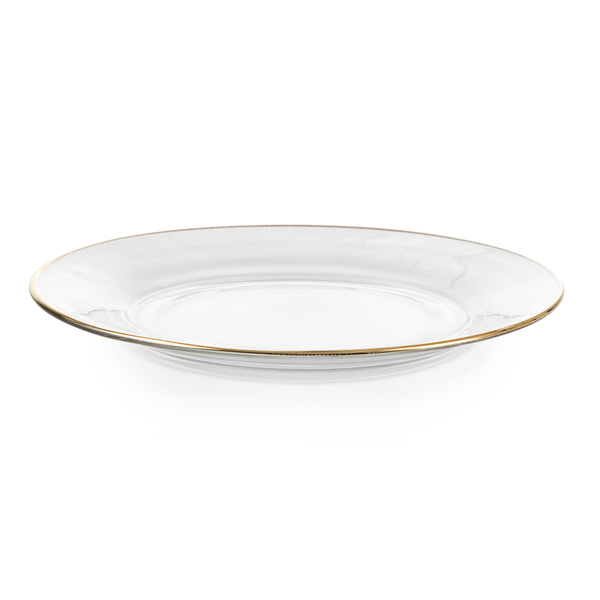 Libbey Plato Vidrio Extendido 27cm Borde Oro 1 Pz - H-E-B México