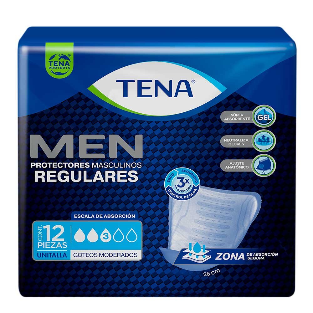 Tena Men Protectores Masculinos Para Incontiencia Unitalla con 12 pz ...