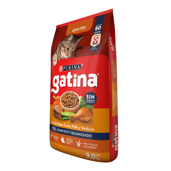 Purina Gatina Alimento Seco para Gatos Sabor Pollo a la Jardinera 9 kg ...