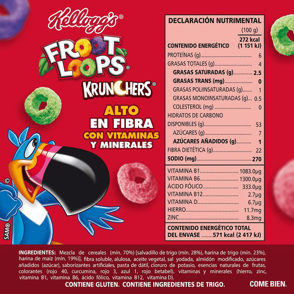 Cereal Kelloggs Froot Loops Krunchers 210 g - H-E-B México