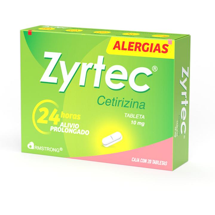 Zyrtec caja con 20 tabletas de 10 mg c/u - H-E-B México