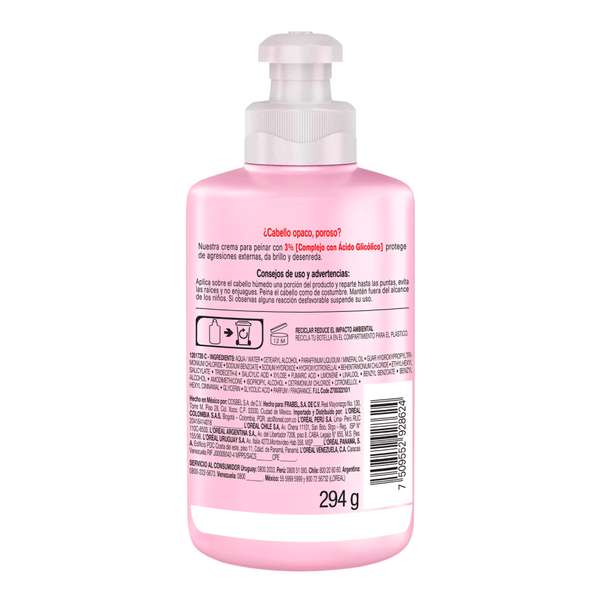 Loreal Elvive Glycolic Gloss Crema para Peinar 300 ml - H-E-B México