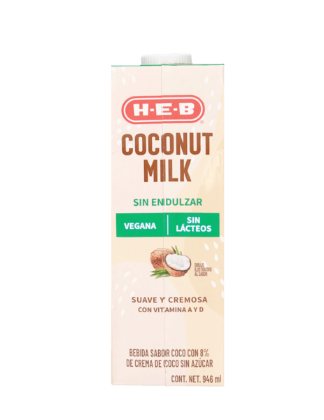 Heb Leche Vegetal Coco Sin Azucar 946 Ml - H-E-B México