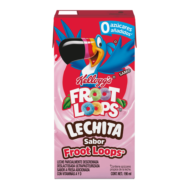 Leche Deslactosada Kelloggs Froot Loops Sabor Fresa 190 ml - H-E-B México