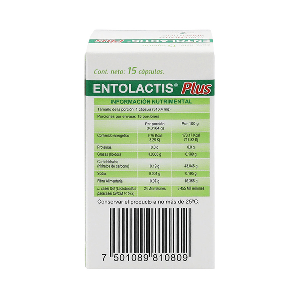 Entolactis Plus Suplemento Alimenticio Caja con 15 cápsulas - H-E-B México