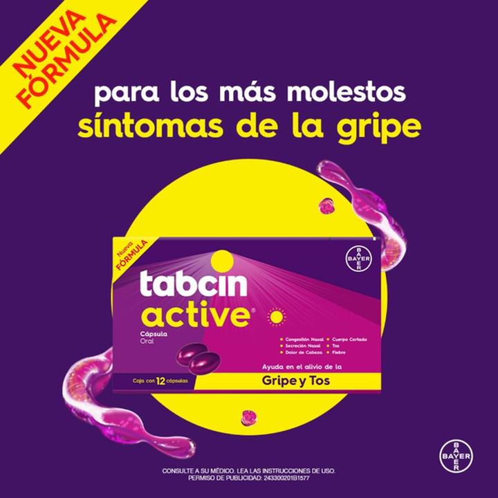 Bayer Tabcin Active Antigripal 250 Mg con 12 pz - H-E-B México