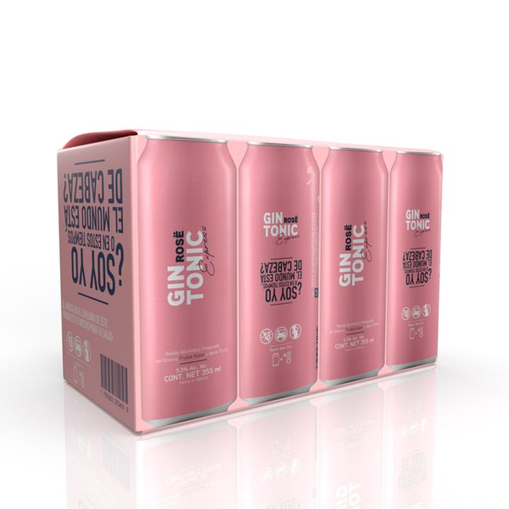 Gin Tonic Rose Bebida Coctel 8 Pack 355 Ml - H-E-B México